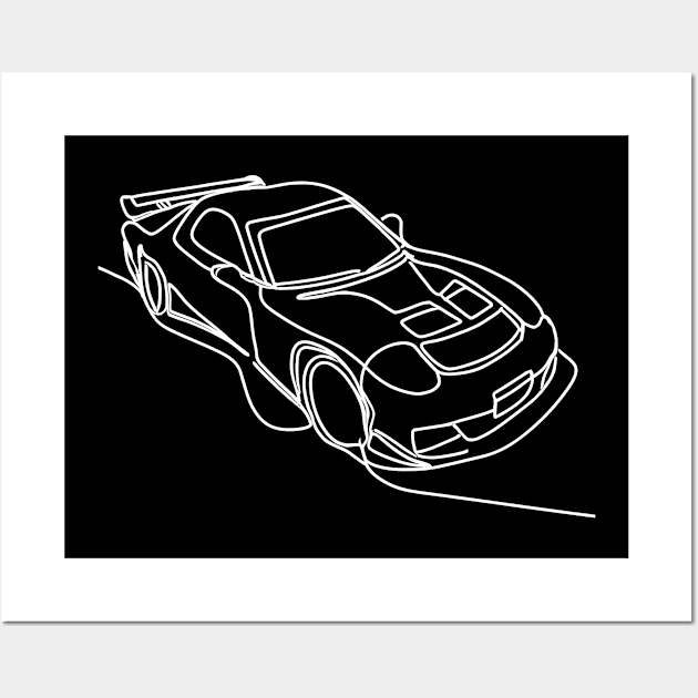 Mazda RX7 Line Drawing - Mazda Rx7 - Posters and Art Prints | TeePublic
