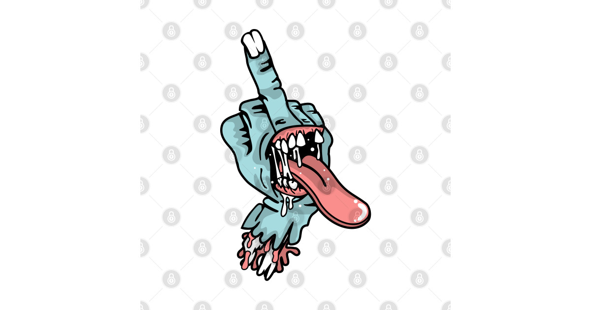 Zombie Middle Finger - Zombie - T-Shirt | TeePublic