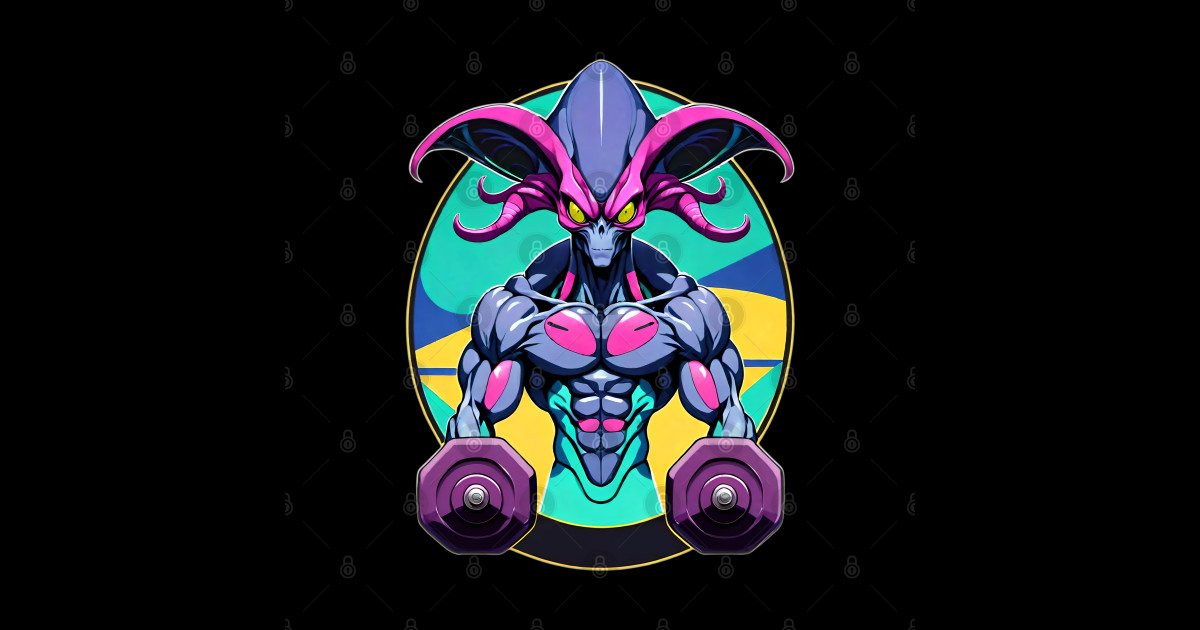 Anime-Alien-Gym-Workout - Anime Alien - Sticker | TeePublic