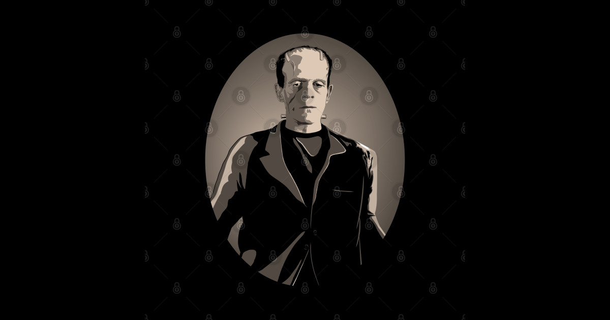 Frankenstein's Monster Portrait (Sepia) - Frankenstein - Sticker ...