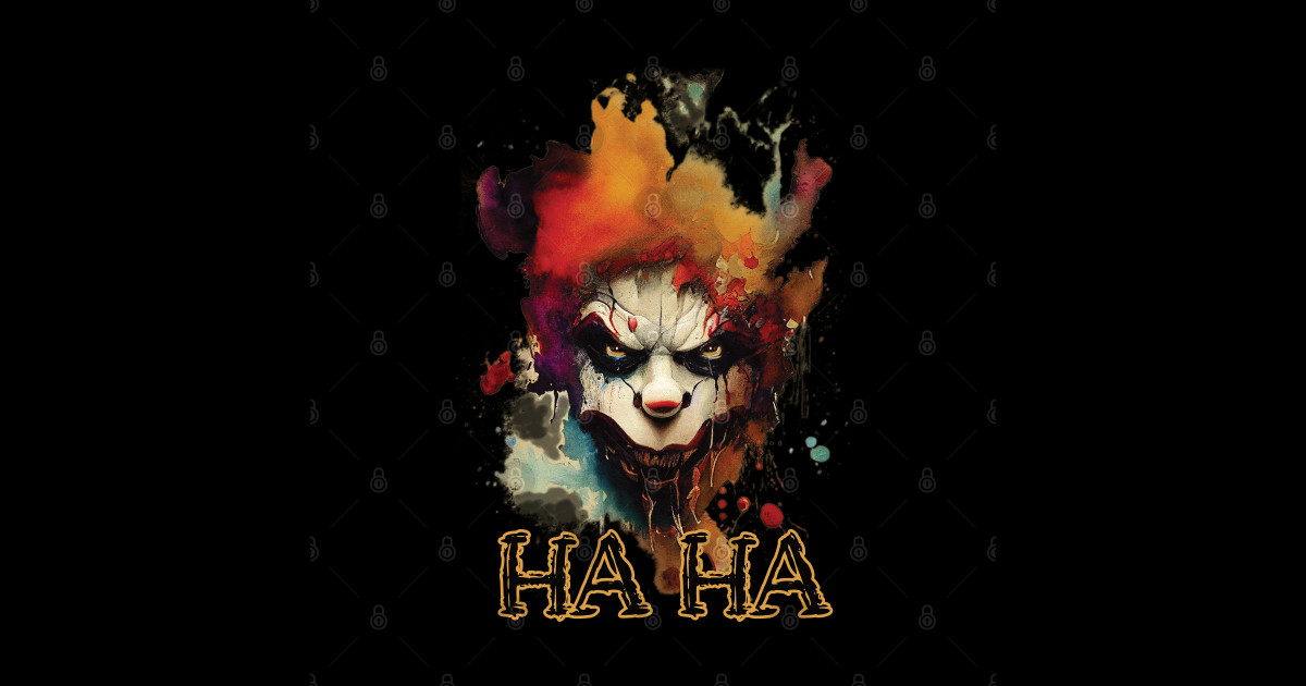 The clown is just laughing, haha. - Degryps - Sticker | TeePublic