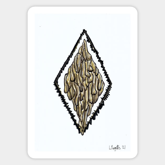 Golden Dripping Diamond - Gold - Sticker | TeePublic
