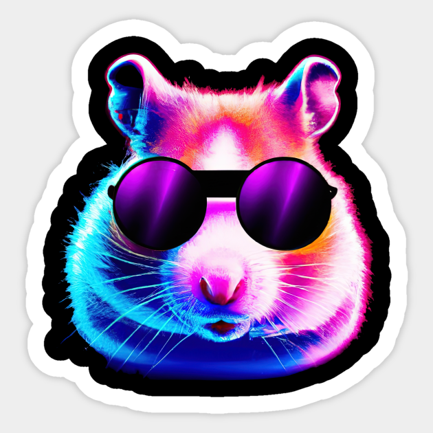 Rave Hamster Purple Retro Pop Art Colorful - Rave - Sticker | TeePublic