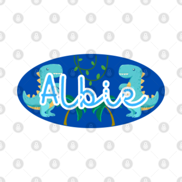 Albie - dinosaur name plate - Name Tag - T-Shirt | TeePublic