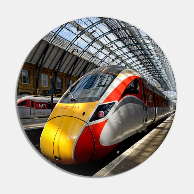 LNER Azuma at Kings Cross - Azuma - Pin | TeePublic