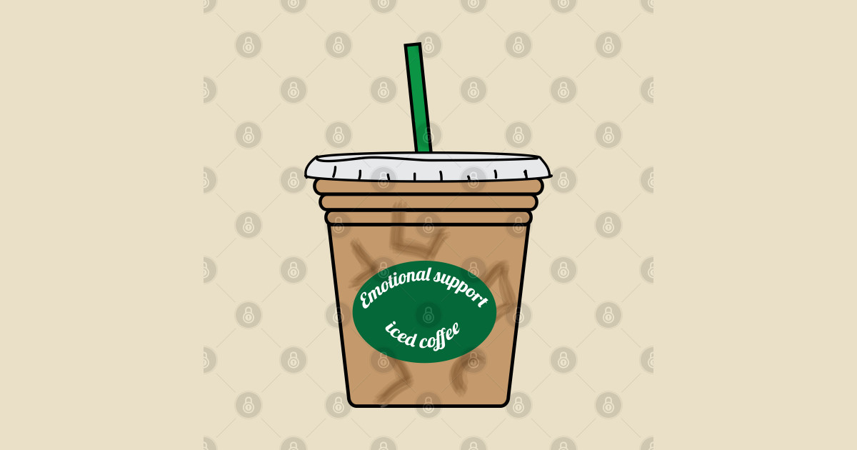 emotional support iced coffee - Iced Coffee - T-Shirt | TeePublic