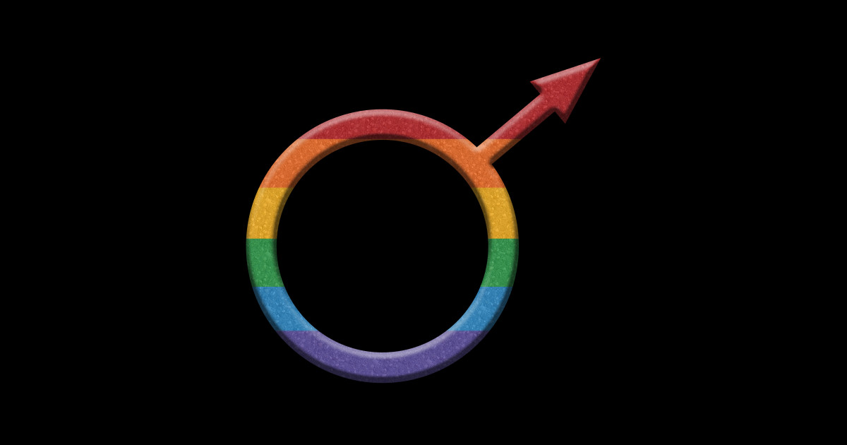 Rainbow Colored Round Gay Pride Male Gender Symbol - Male Gender Symbol ...