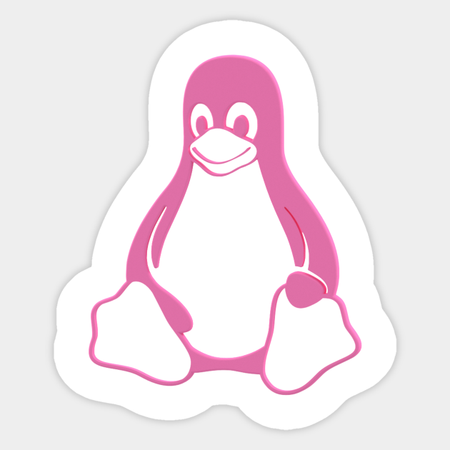 Tux 3D Pink - Linux Tux Penguin - Sticker | TeePublic