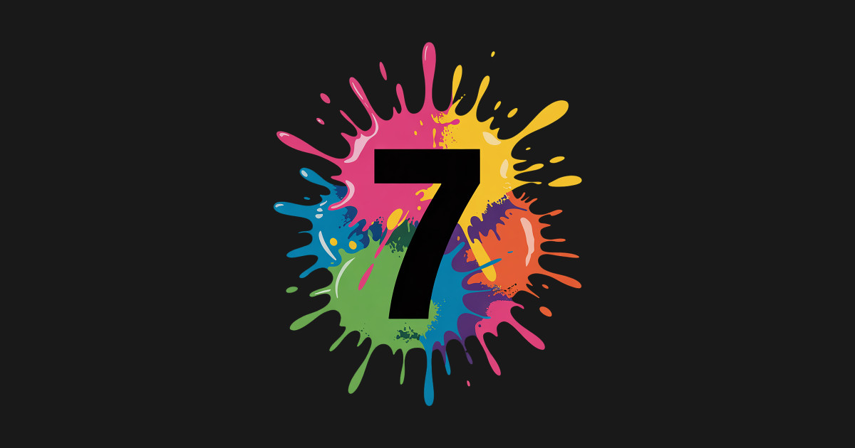 7th Birthday paint splashes - 7th Birthday Paint Splashes - T-Shirt ...