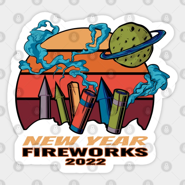 new year fireworks - New Years Gift - Sticker | TeePublic