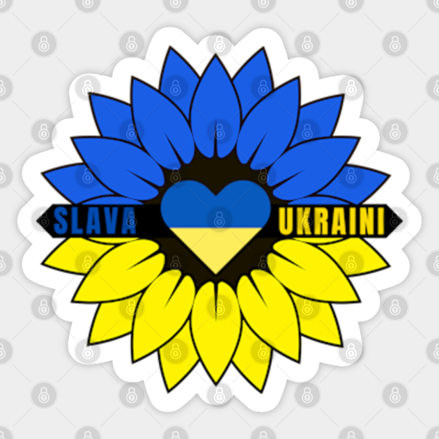 Slava Ukraine- Ukrainian flag - Slava Ukraini Ukrainian Flag - Sticker ...