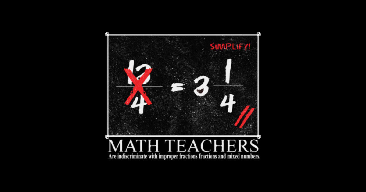 Simplify Math Fractions Teacher - Math Teacher - Posters and Art Prints ...