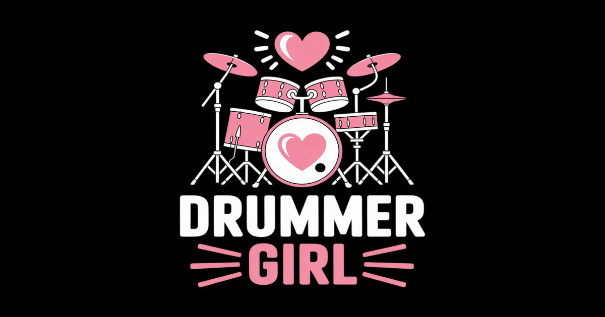 Drummer Girl Band Percussion Musician Drum Kit Player - Drummer Girl ...