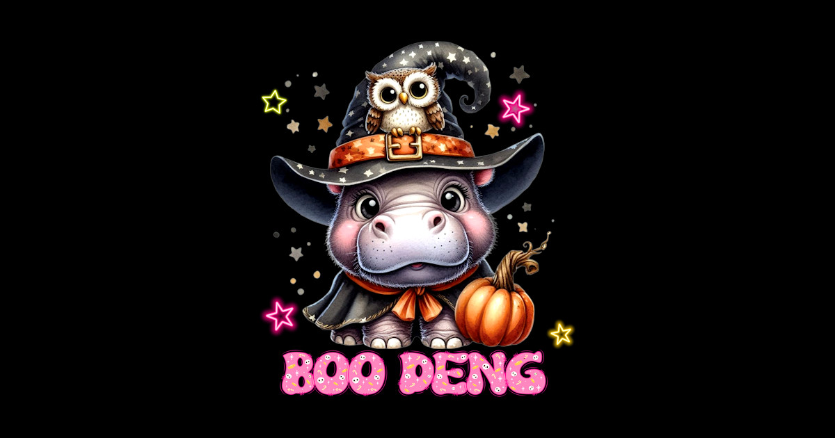 Halloween MOO DENG Thai Bouncy Pig Cute Baby Hippo BOO DENG - Cute Baby ...
