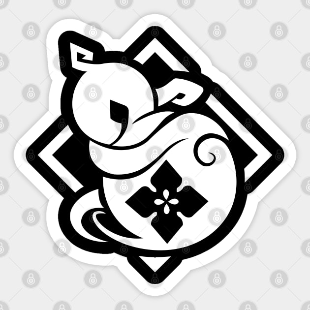 Genshin Impact Baizhu Emblem - White - Genshin Impact - Sticker | TeePublic