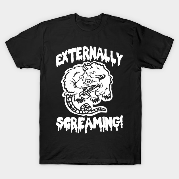 EXTERNALLY SCREAMING - Yelling Opossum Illustration - Opossum - T-Shirt ...