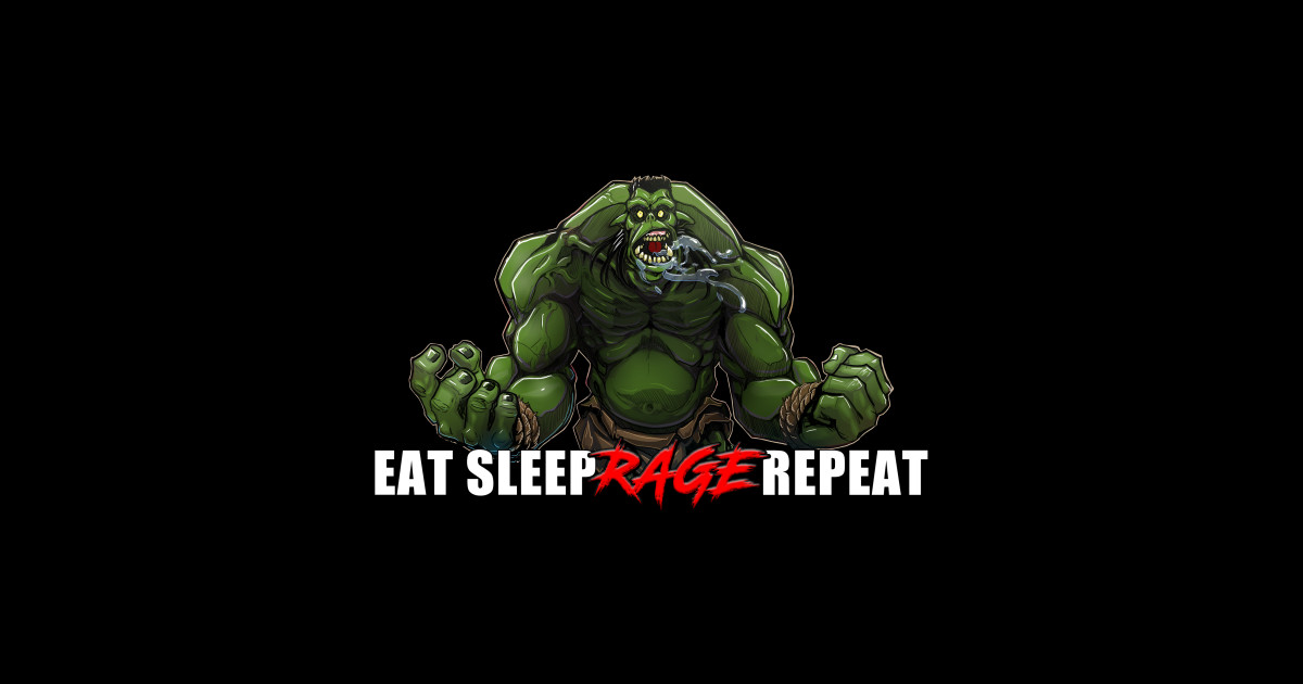 Eat. Sleep. RAGE! Repeat. - Dungeons And Dragons - Sticker | TeePublic