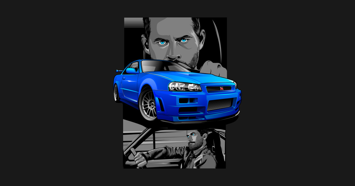 Paul Walker x GTR-R34 - Paul Walker Gtr R34 - Posters and Art Prints ...