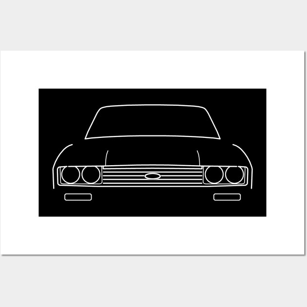 Ford Capri 2.8i Mk III classic car outline graphic (white) - Classic ...