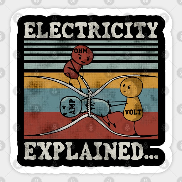 ELECTRICITY EXPLAINED - Vintage - Sticker | TeePublic