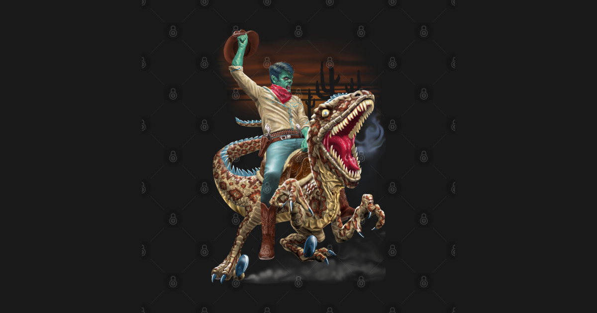 Zombie Rodeo Raptor - Zombie - T-Shirt | TeePublic