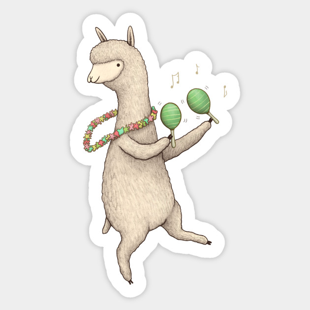 Alpaca on Maracas - Alpaca - Sticker | TeePublic