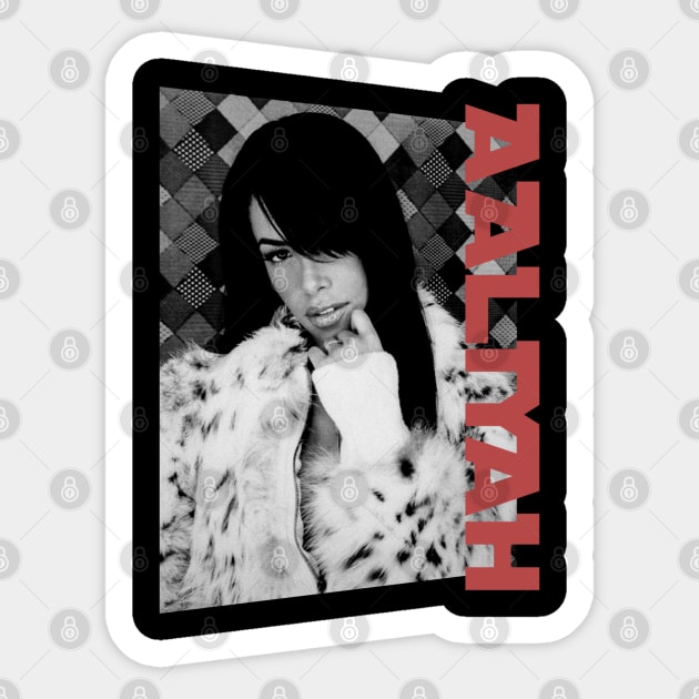 aaliyah portrait monochrome - Aaliyah - Sticker | TeePublic
