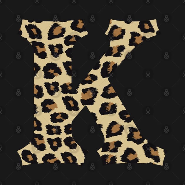 Letter K Leopard Cheetah Monogram Initial - Letter K - T-Shirt | TeePublic
