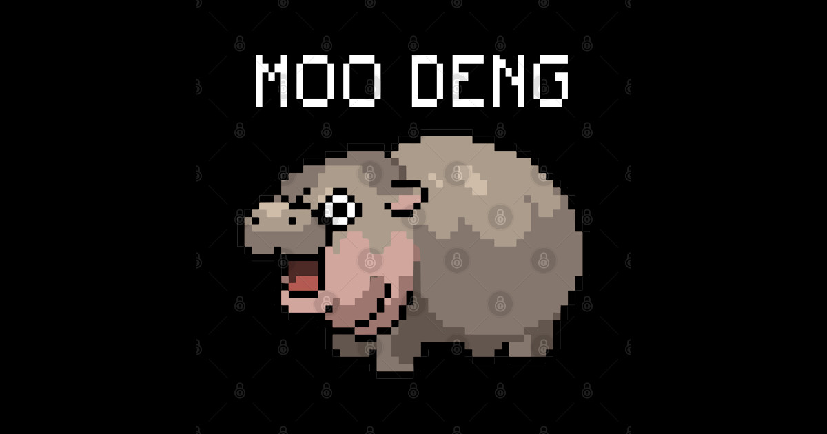 Pixel Moo Deng - Moo Deng - Sticker | TeePublic