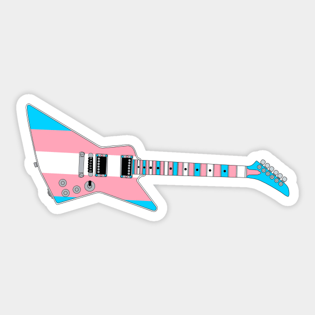 Transgender Pride Electric Guitar - Pride Flag - Sticker | TeePublic