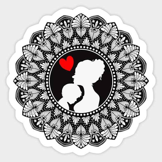 Mother and Son Mandala Mothers Day - Mothers Day - Sticker | TeePublic