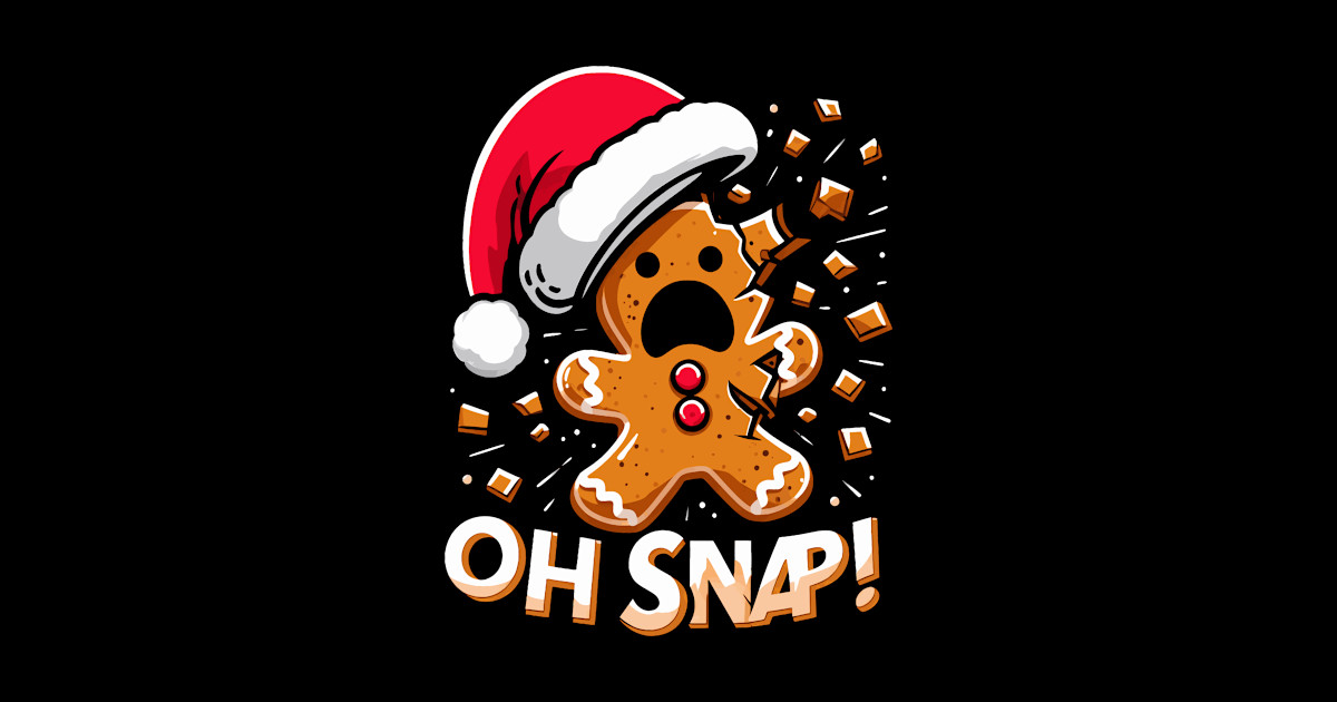 Oh Snap Gingerbread Man Funny Christmas 2024 Humor - Oh Snap - Sticker ...