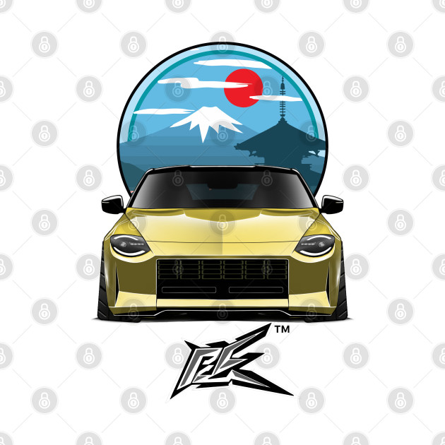 nissan 400z lowered stanced black yellow - Nissan 400z - T-Shirt ...