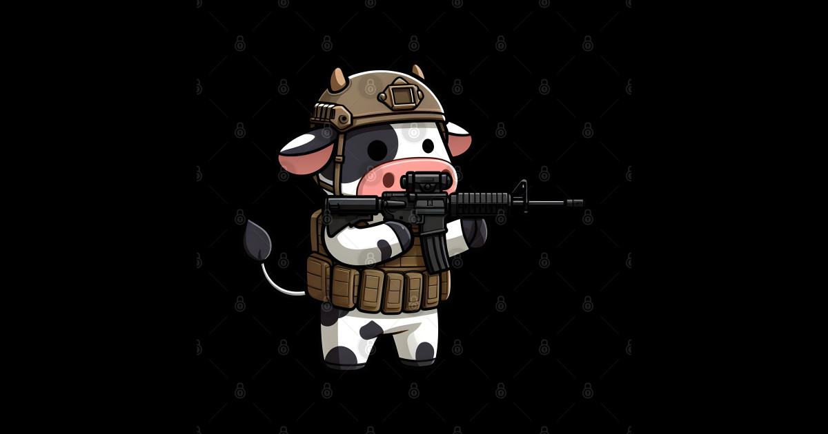 Tactical Cow - Cow - Sticker | TeePublic