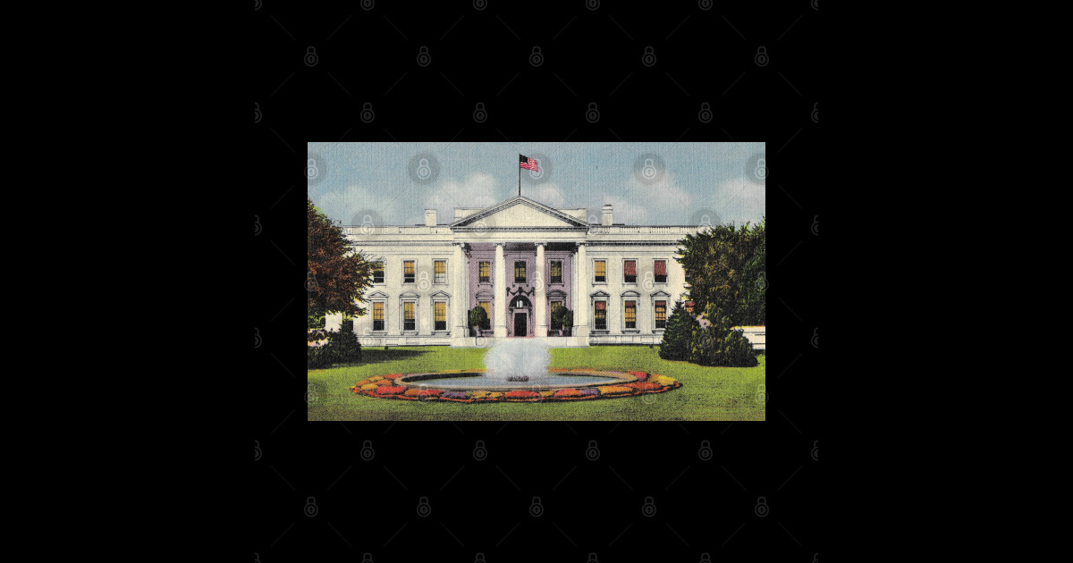 White House postcard, 1950 - Whitehouse - Sticker | TeePublic