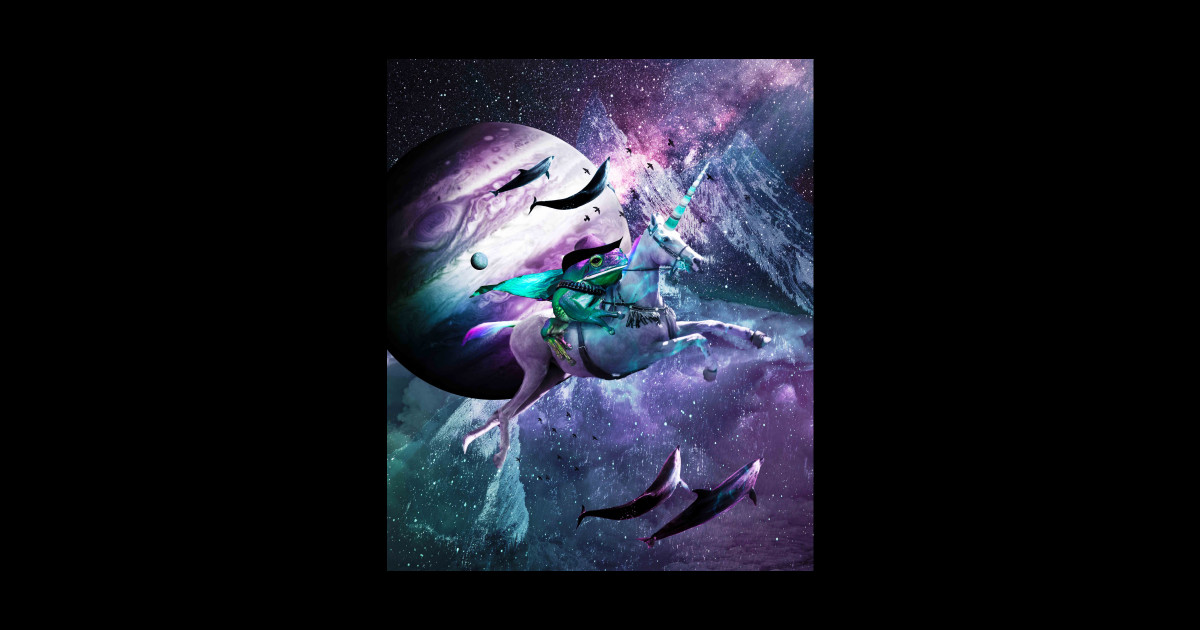 Epic Frog Riding Unicorn - Frog - Sticker | TeePublic
