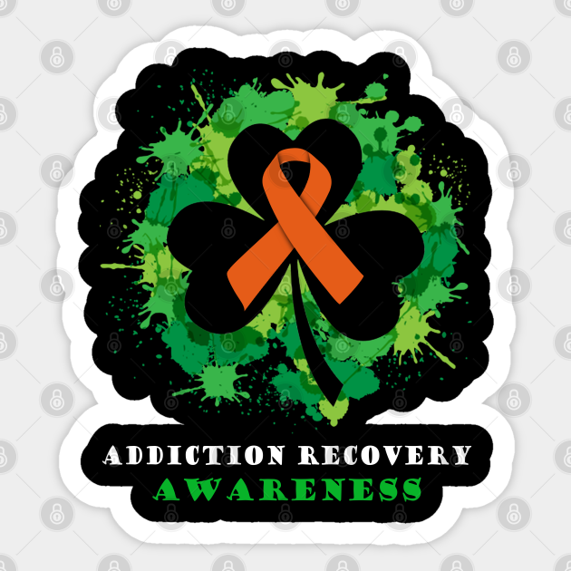 Addiction Recovery Awareness Ribbon Shamrock Saint Patrick's Day Happy ...