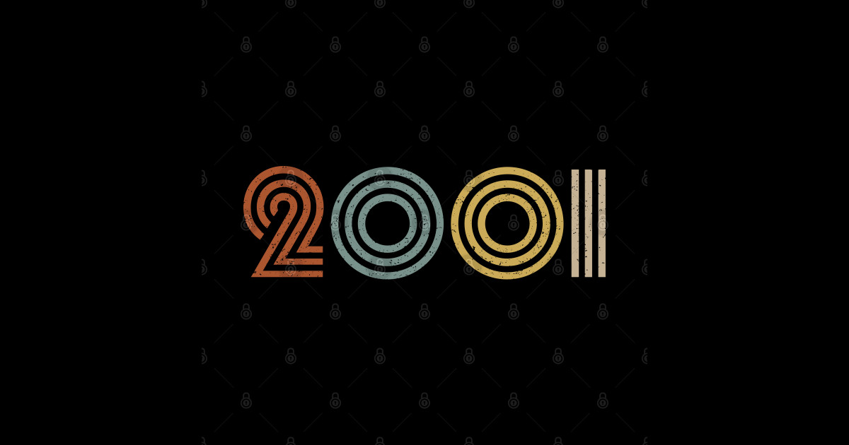 2001 Birth Year Retro Style - 2001 - Sticker | TeePublic