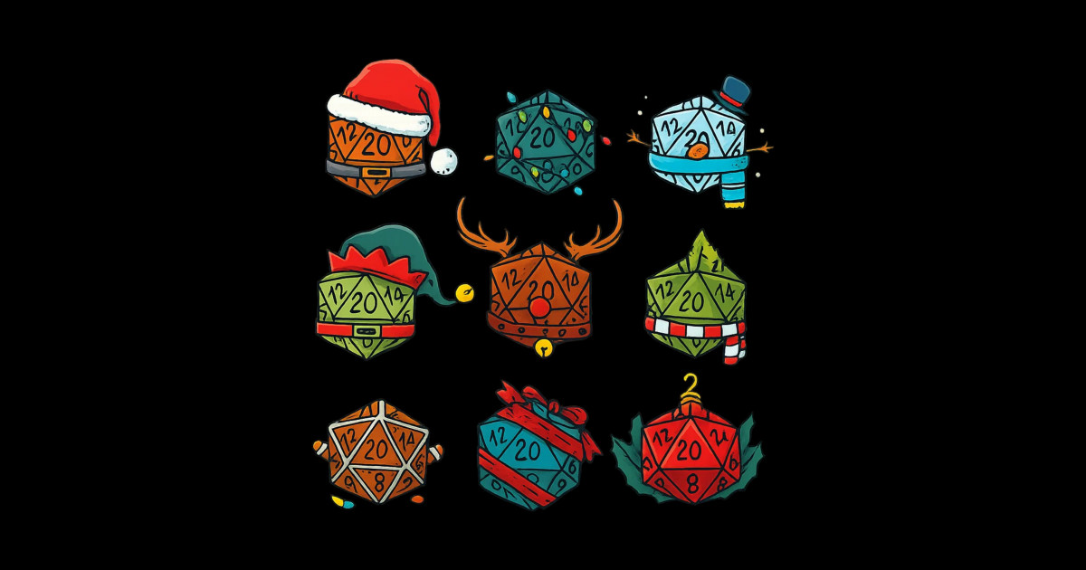 D20 Dice Christmas Tree – RPG Adventurer Holiday - Christmas - Posters ...