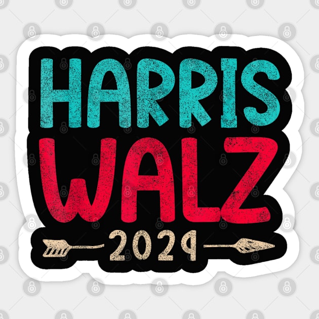 Harris Walz 2024 vintage - Harris Walz - Sticker | TeePublic
