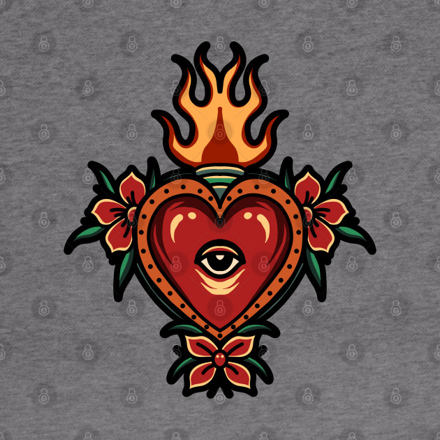 burning heart tattoo - Tattoo - Hoodie | TeePublic