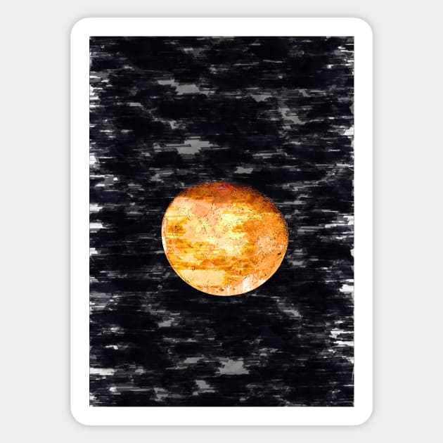 Partial Bright Orange Moon In The Night Sky. For Moon Lovers. - Marker ...