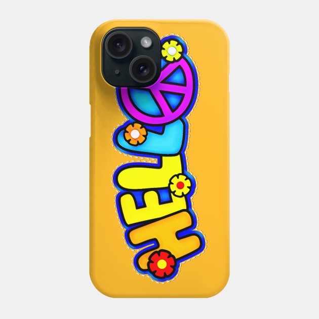 Colorful Hello Peace Sign Typography - Quotes And Sayings - Phone Case ...
