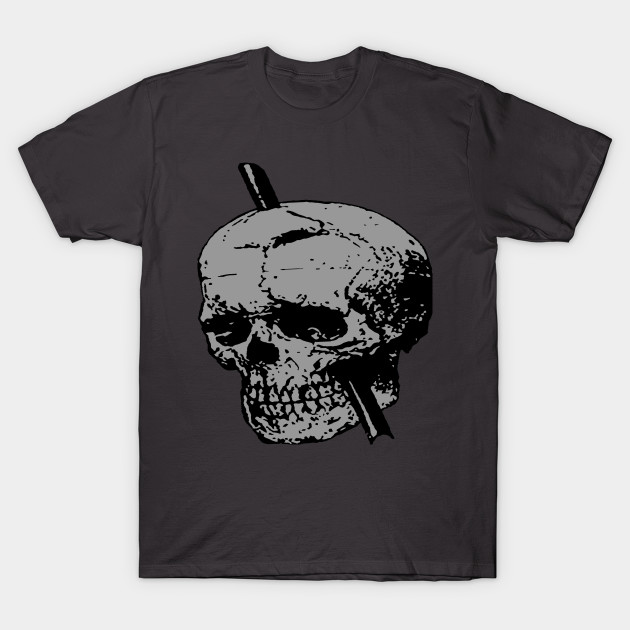 Grey Skull of Phineas Gage With Tamping Iron - Trauma - T-Shirt | TeePublic