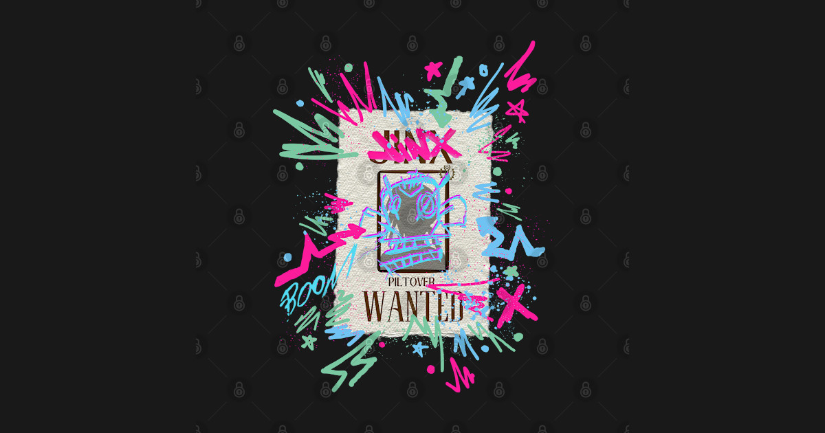 Jinx Wanted Poster Graphic Tee | Arcane-Inspired T-Shirt for Gamers ...