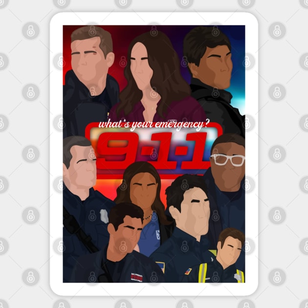 What's Your Emergency | 911 - Evan Buck Buckley - Sticker | TeePublic