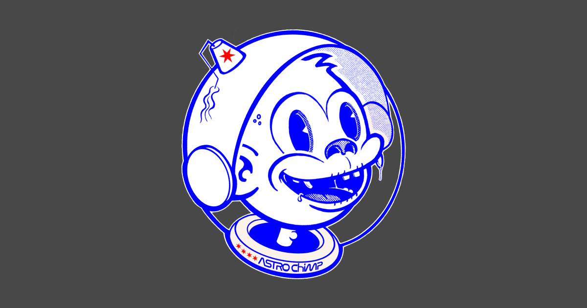 Astro Chimp is excited for the mission! - Astro Chimp - T-Shirt | TeePublic