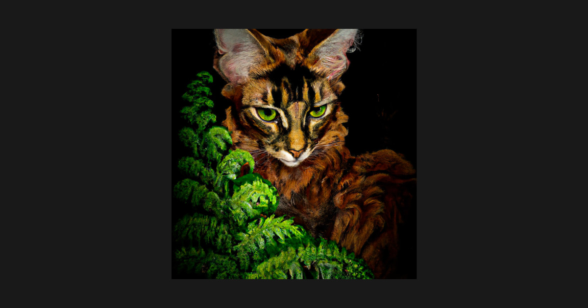 fern cat 1 - Cat - T-Shirt | TeePublic