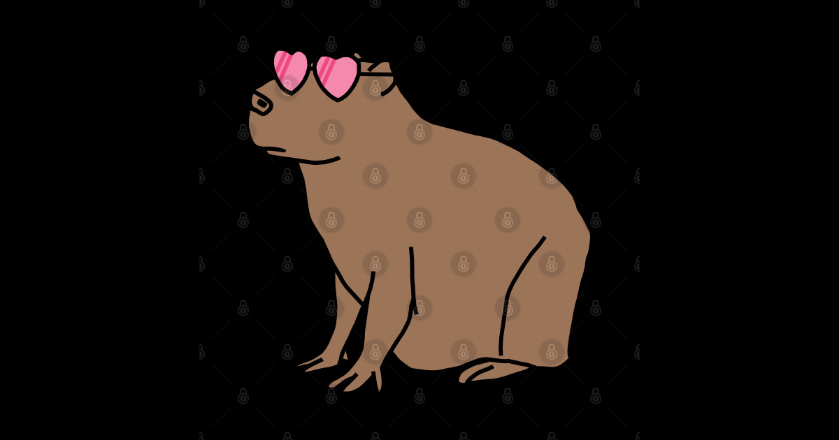 Capybara Wearing Rose Colored Glasses - Capybara - Sticker | TeePublic