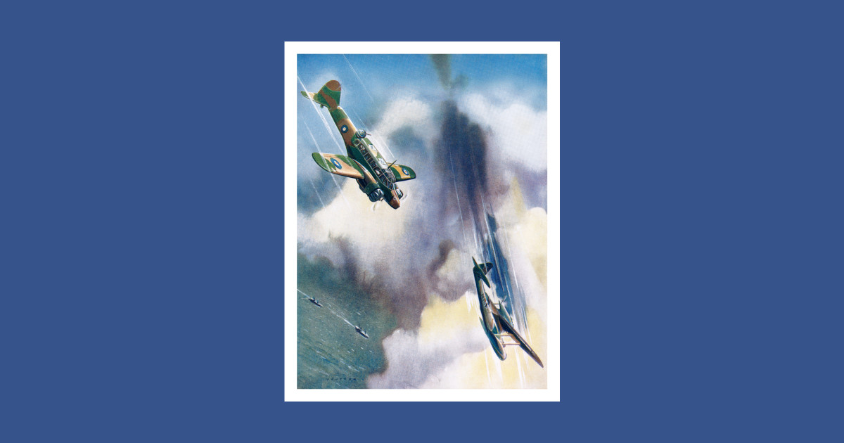 An Avro Anson of the Coastal Command destroys a Dornier - Vintage ...